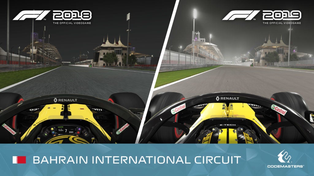 Codemasters releases comparison screenshots between F1 2018 and F1 2019 to show off the new ...