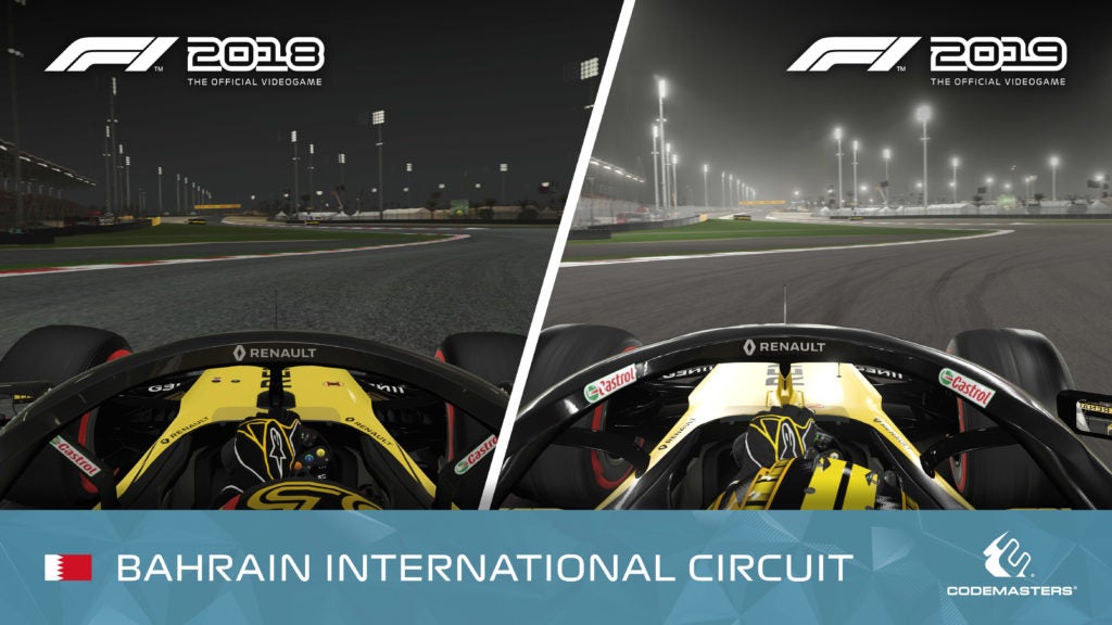 Codemasters releases comparison screenshots between F1 2018 and F1 2019 to show off the new ...